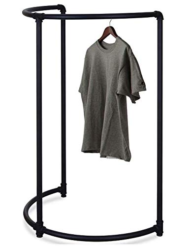 Only Hangers Black Pipeline Half Round Clothing Rack - Heavy Duty Industrial Pipe Rack, Plumbing Pipe Clothes Rack, Matte Black Finish