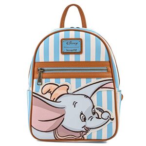 loungefly disney dumbo faux leather striped mini backpack