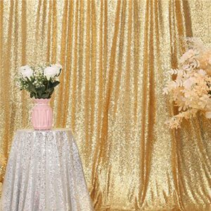 Eternal Beauty Gold Sequin Wedding Backdrop Photography Background Party Curtain, 5Ft X 7Ft