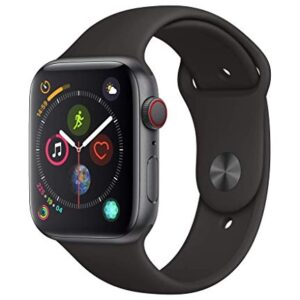 Apple Watch Series 4 (GPS + Cellular, 44MM) - Space Black Aluminum Case with Black Sport Band (Renewed)