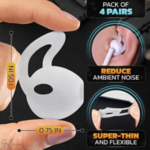 Apple IPhone Headphone Ear Covers - 4Pairs Replacement Earbud Tips EarPods 11,12,13,14 Apple Accessories Anti Slip Soft Cover 1,2 AirPod Ear Tips- Silicone Earbud Tips AirPods Ear Hook AirPod Pro Tips