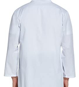 VOGRYE Professional Lab Coat for Men Women Long Sleeve, White, Unisex XXS