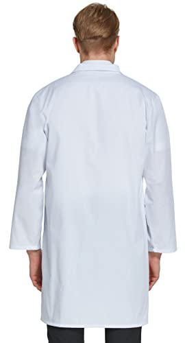 VOGRYE Professional Lab Coat for Men Women Long Sleeve, White, Unisex XXS