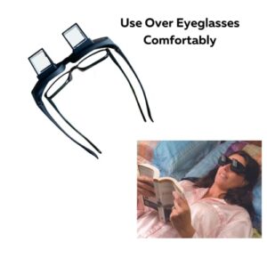 Evelots 2 Pack Bed Prism Glasses-Read/Watch TV Lying Down-Use Over Your Glasses-90 Degree Glasses-Lazy Spectacles Horizontal Glasses-High Definition-Clear & Bright Image-Unisex