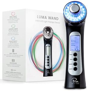 pure daily care luma - 4 in 1 skin therapy wand - ion therapy led light machine - wave stimulation- massage - anti aging - lift & firm tighten skin wrinkles