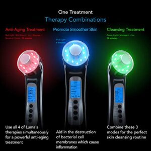 Pure Daily Care Luma - 4 in 1 Skin Therapy Wand - Ion Therapy LED Light Machine - Wave Stimulation- Massage - Anti Aging - Lift & Firm Tighten Skin Wrinkles