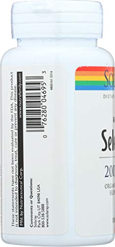 SOLARAY Selenium 200 MCG High Potency, 100 CT