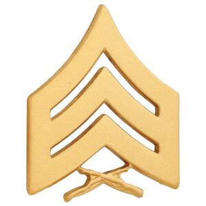 Marine Corps USMC chevron satin gold SGT Sergeant E5 Pair