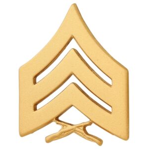 Marine Corps USMC chevron satin gold SGT Sergeant E5 Pair