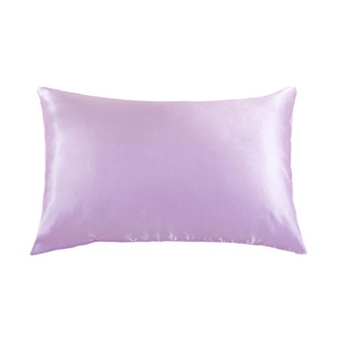 Tim & Tina 100% Pure Mulberry Luxury Silk Satin Pillowcase,Good for Skin and Hair (Toddler/Travel(14"*19"), Light Purple)