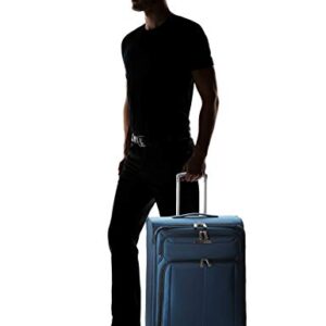 Samsonite Solyte DLX Softside Expandable Luggage with Spinner Wheels, Mediterranean Blue, Checked-Medium 25-Inch