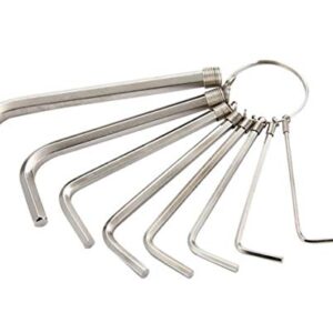 Lamdo Allen Wrench Hex Key Set -Set Sizes 1.5-6mm - Pure steel (8 WRENCHES - INDUSTRIAL GRADE) (silver)