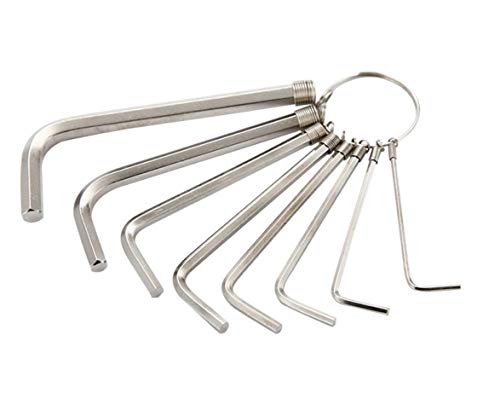 Lamdo Allen Wrench Hex Key Set -Set Sizes 1.5-6mm - Pure steel (8 WRENCHES - INDUSTRIAL GRADE) (silver)