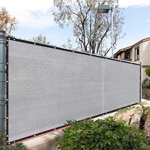 Royal Shade 6' x 50' Grey Fence Privacy Screen Cover Windscreen with Heavy Duty Brass Grommets - Cable Zip Ties Include (WE Make Custom Size)