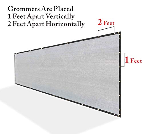 Royal Shade 6' x 50' Grey Fence Privacy Screen Cover Windscreen with Heavy Duty Brass Grommets - Cable Zip Ties Include (WE Make Custom Size)