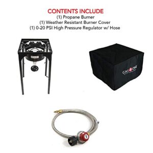 GasOne Propane Burner with Cover 200, 000-BTU Brewing Burner with Adjustable Height 0-20Psi High Pressure Camp Stove