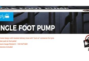 Simply FP001 Single Piston Fast Fill Foot Pump for Tyres, Air Mattresses, Balls, and Other Inflatables