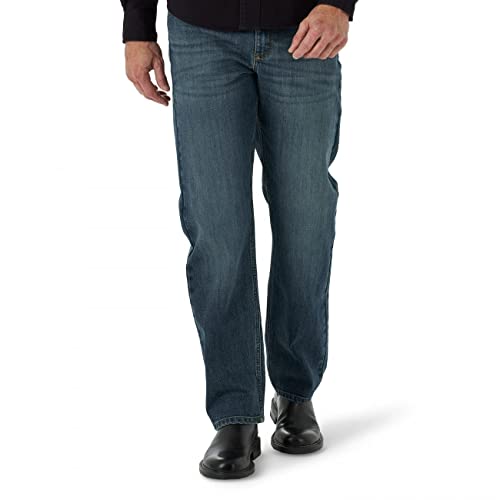 Wrangler Men's Free-to-Stretch Relaxed Fit Jean, Marine, 36W x 29L