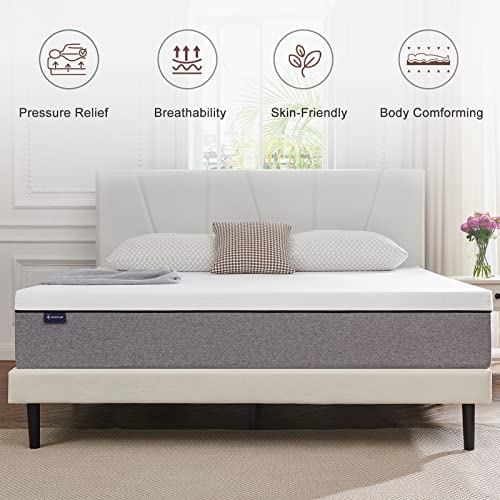 S SECRETLAND Queen Mattress, 12 inch Gel Memory Foam Mattress with CertiPUR-US Bed Mattress in a Box for Sleep Cooler & Pressure Relief, Medium Firm Queen Size 60" x 80"