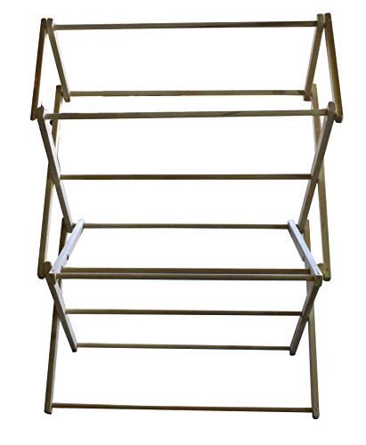 Wooden Amish Made Folding Clothes Drying Rack Handmade for Hanging Laundry (Medium 3'x6')