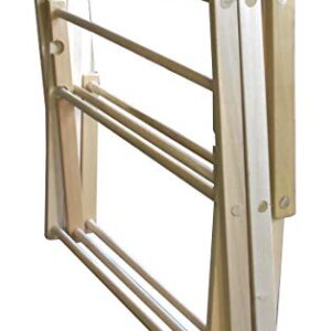 Wooden Amish Made Folding Clothes Drying Rack Handmade for Hanging Laundry (Medium 3'x6')