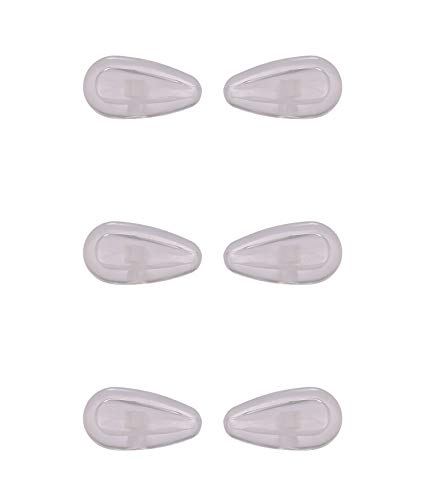 NicelyFit Screw-In Nose Pads w Air Cushion for Oakley Eye Glass Eyeglass Sunglass Frames 15mm x 7mm (Clear - 3 Pairs)