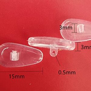 NicelyFit Screw-In Nose Pads w Air Cushion for Oakley Eye Glass Eyeglass Sunglass Frames 15mm x 7mm (Clear - 3 Pairs)