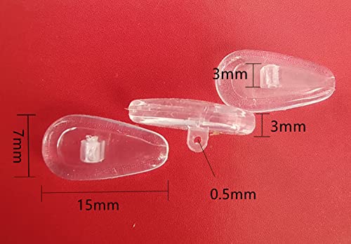 NicelyFit Screw-In Nose Pads w Air Cushion for Oakley Eye Glass Eyeglass Sunglass Frames 15mm x 7mm (Clear - 3 Pairs)