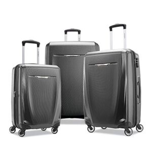 samsonite winfield 3 dlx hardside luggage with spinners, 3-piece set (20/25/28), graphite grey