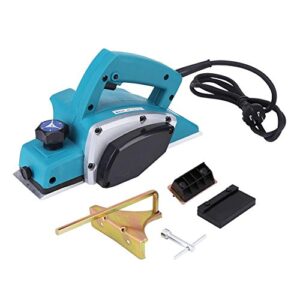 electric wood planer 1000w 3-1/4-inch portable wood hand planer tool with 16,000rpm adjustable depth handheld plane smooth door planer machine for hardwood carpenter woodcarver woodworking