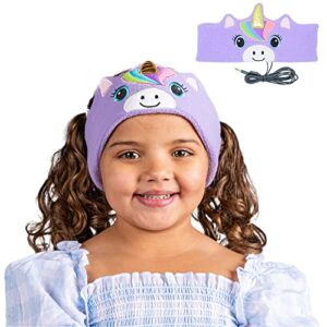 cozyphones over the ear headband headphones - kids headphones volume limited with thin speakers & super soft stretchy headband - mystic unicorn