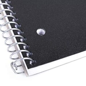 Mintra Office Durable Spiral Notebooks, 1 Subject, (Black, College Ruled 3 Pack), 100 Sheets, Poly Pocket, Moisture Resistant Cover, Strong Chipboard back, For School, Office, Business,