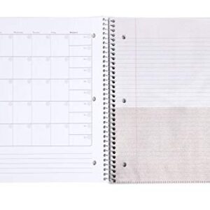 Mintra Office Durable Spiral Notebooks, 1 Subject, (Black, College Ruled 3 Pack), 100 Sheets, Poly Pocket, Moisture Resistant Cover, Strong Chipboard back, For School, Office, Business,