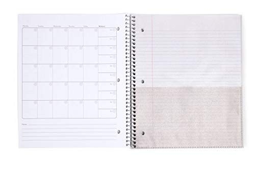 Mintra Office Durable Spiral Notebooks, 1 Subject, (Black, College Ruled 3 Pack), 100 Sheets, Poly Pocket, Moisture Resistant Cover, Strong Chipboard back, For School, Office, Business,