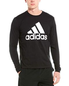 adidas mens basic badge of sport long sleeve tee black medium