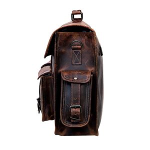 Leather Laptop Messenger Bag Vintage Briefcase Satchel for Men and Women (VINTAGE BROWN) 18 inch