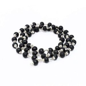 rudra divine shaligram mala in pure silver/original shaligram mala / 54 + 1 beads mala / 6 mm beads