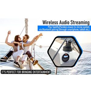 Boat Bluetooth Marine Stereo Radio Boat Radio AM FM Tuner Bluetooth Streaming Music Digital Media on Boats Golf Cart ATV UTV and Spa Hot Tubs