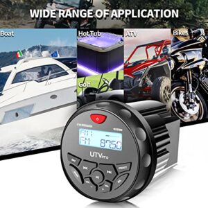 Boat Bluetooth Marine Stereo Radio Boat Radio AM FM Tuner Bluetooth Streaming Music Digital Media on Boats Golf Cart ATV UTV and Spa Hot Tubs