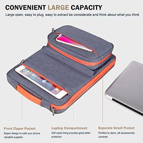 Voova Laptop Sleeve Case 15.6 Inch, Compatible with MacBook Pro 15, New MacBook Pro 16 M1 Pro/Max, 15-16" Microsoft Hp Lenovo Dell Acer Asus, Waterproof Computer Bag with Detachable Pouch, Dark Grey