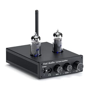 fosi audio t20 bluetooth 5.0 tube amplifier headphone amp support aptx hd stereo receiver 2 channel class d digital mini hi-fi power amp for home passive speakers with 6j4 vacuum tubes