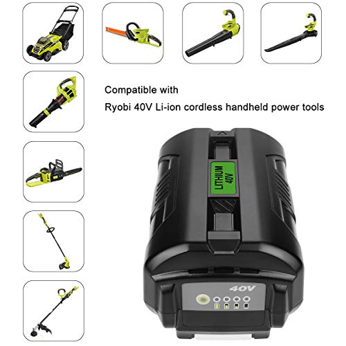 Powilling OP40501 40V 6.0Ah Battery Replacement for Ryobi 40V Lithium Battery Compatible with 40 Volt Ryobi Lithium Battery OP4050A OP4015 OP4026 OP4030 OP40301 OP4040 OP4050 OP40601