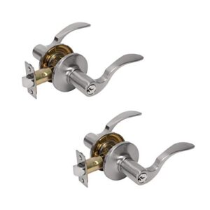 dynasty hardware mon-00-us15, monterey front door entry lever lockset, satin nickel - (2 pack) - keyed alike