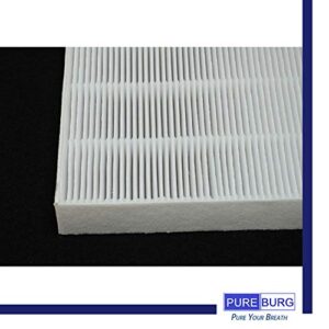 PUREBURG Replacement True HEPA Filter Set Compatible with Winix 115115, Filter A,9800 5300 6300 5300-2 6300-2 P300 C535 5000b 5000 5500 Plasma Wave WAC5300 WAC5500 WAC6300,H13 Activated carbon