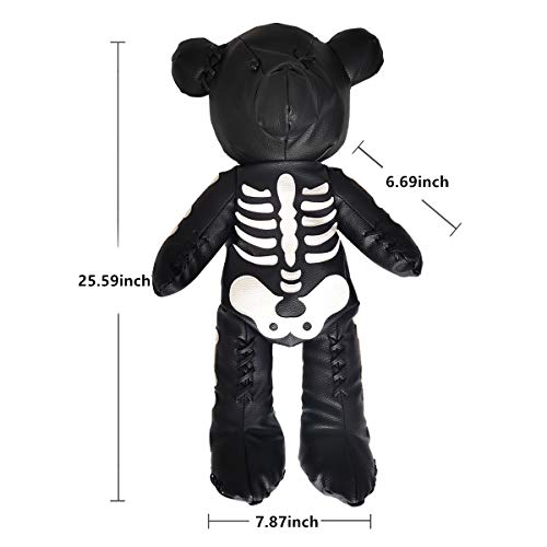 MengEryt Fashion Skeleton Bear Backpack Punk Style Cute Bags Designer Backpacks (Black)