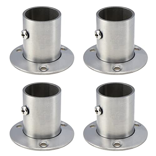 Sydien 4Pcs Stainless Steel Brushed Finish Wardrobe Pipe Bracket for 25mm/1" Dia Rod