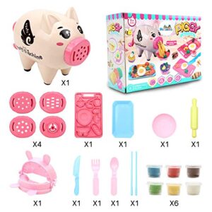 Deardeer Play Dough Sets Playdough Playsets Noodle Machine Fun Kitchen Toy for Kids Children - 21pcs