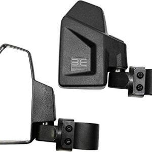 Bevel Engineering UTV Rear View Side Mirror Kit (2 Pack) - Compatible With 1.6" - 2" Round Roll Cage Bar - Break Away & Adjustable - High Impact Shatter Proof Tempered Glass (Driver & Passenger Side)