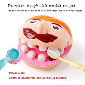 Deardeer Play Dough Dentist Set Doctor Drill and Fill Playset Retro Playdough Creation with Moulds and Models Kids Gift Set