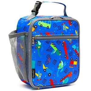 flowfly kids lunch box insulated soft bag mini cooler back to school thermal meal tote kit for girls, boys, car